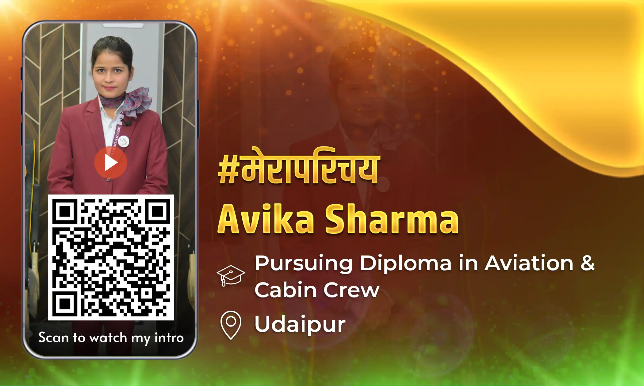 Avika Sharma, Diploma in Aviation & Cabin Crew at VFLY Aviation & Hospitality Training Academy ...