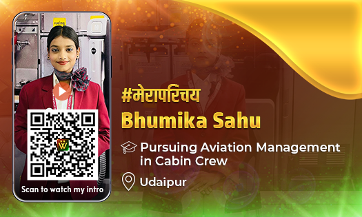 Video Introduction of Bhumika Sahu, Aviation Management in Cabin Crew from VFLY Aviation ...