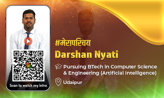 Video Introduction of Darshan Nyati, BTech in Computer Science & Engineering (Artificial ...