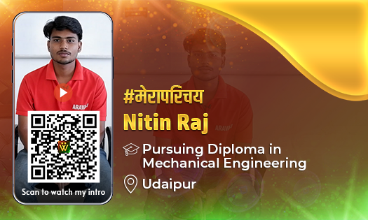 Video Introduction of Nitin Raj, Diploma in Mechanical Engineering from Aravali Institute of ...