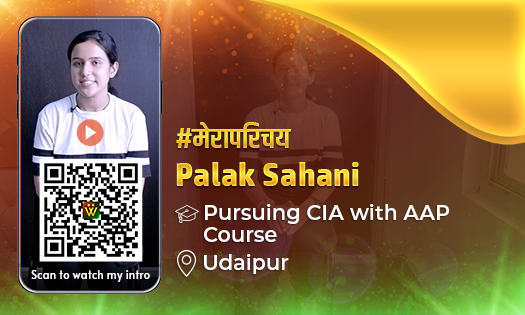 Video Introduction of Palak Sahani, CIA Express Course from ICA Edu Skills (NSDC), Udaipurb