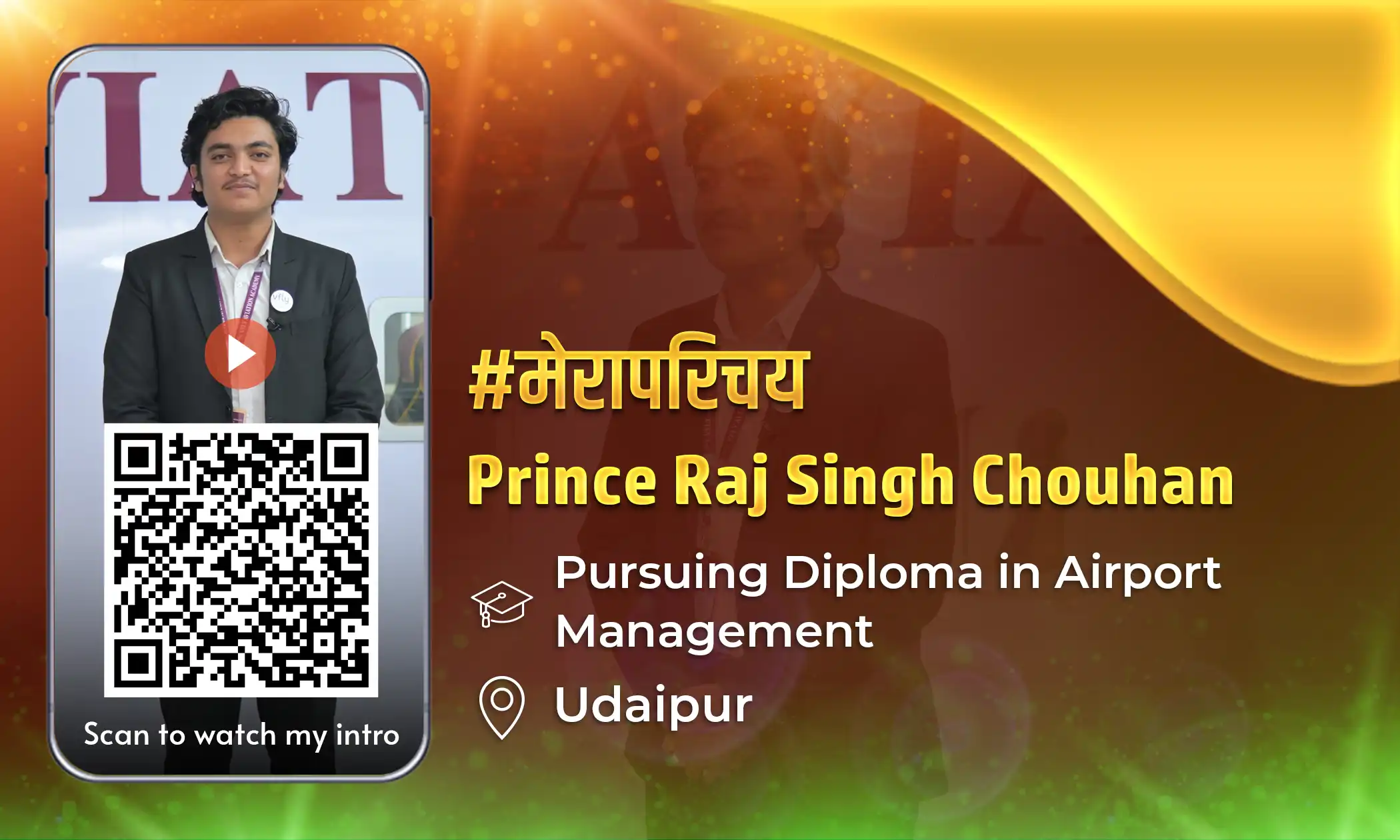 Prince Raj Singh Chouhan, Diploma in Airport Management at VFLY Aviation & Hospitality Training ...