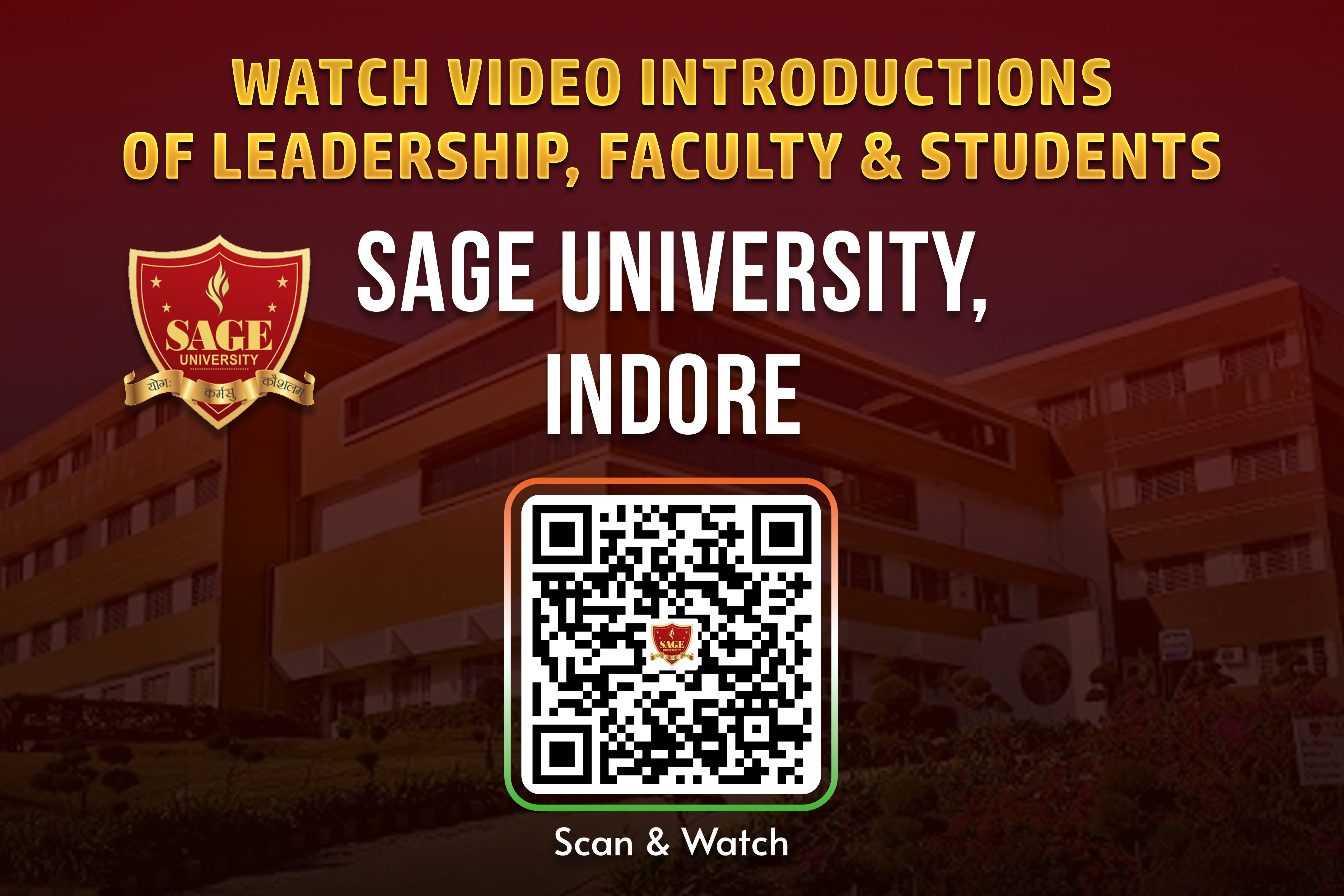 SAGE University, Indore | Leadership & Faculty Video Intros