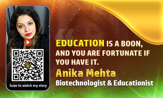 Anika Mehta, Biotechnologist & Educationist, Surat