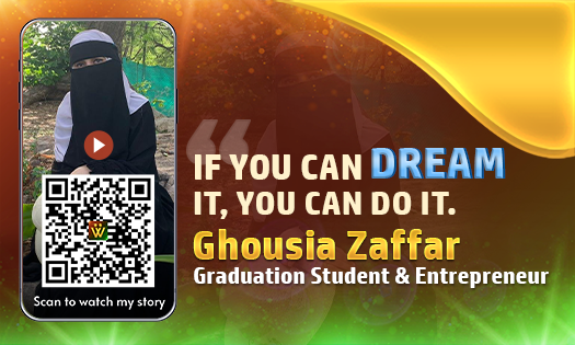 Ghousia Zaffar, Graduation Student & Entrepreneur, Hyderabad