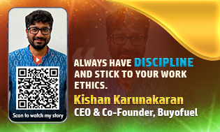 Kishan Karunakaran, CEO & Co-Founder Buyofuel, Coimbatore Kishan Karunakaran, CEO & Co-Founder Buyofuel, Coimbatore