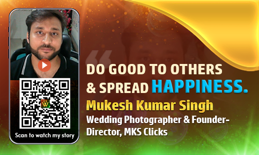 Mukesh Kumar Singh, Wedding Photographer & Founder-Director MKS Clicks, Mumbai