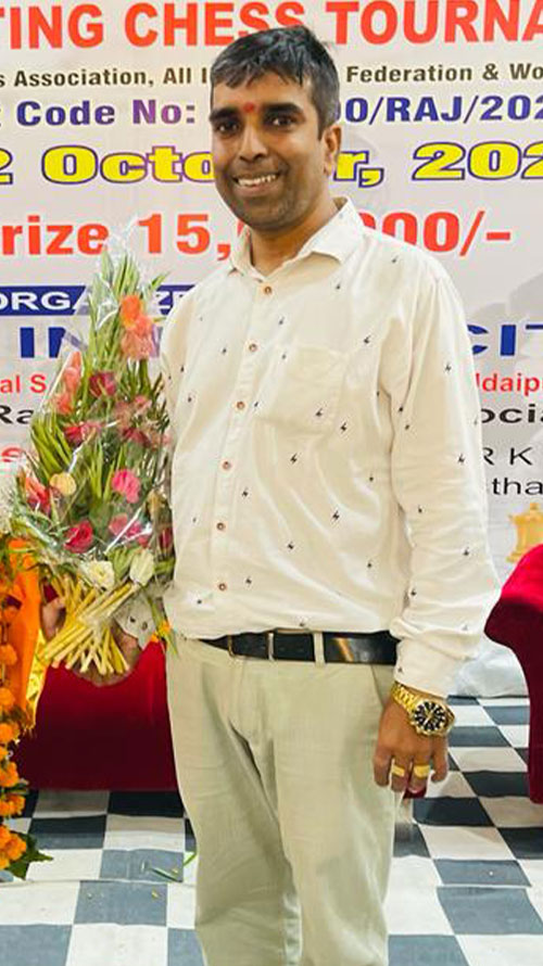 Vikas Sahu, International Chess Arbiter, Chess Coach & Secretary Chess in Lakecity, Udaipur